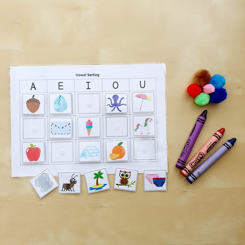 Vowel Sorting Printable: ABC Phonics Literacy Worksheet (digital ...