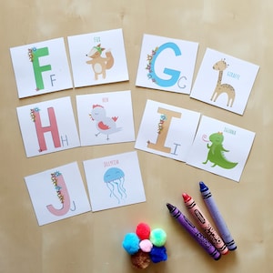 Alphabet Matching Cards, Letters Literacy Printable, Homeschool ...