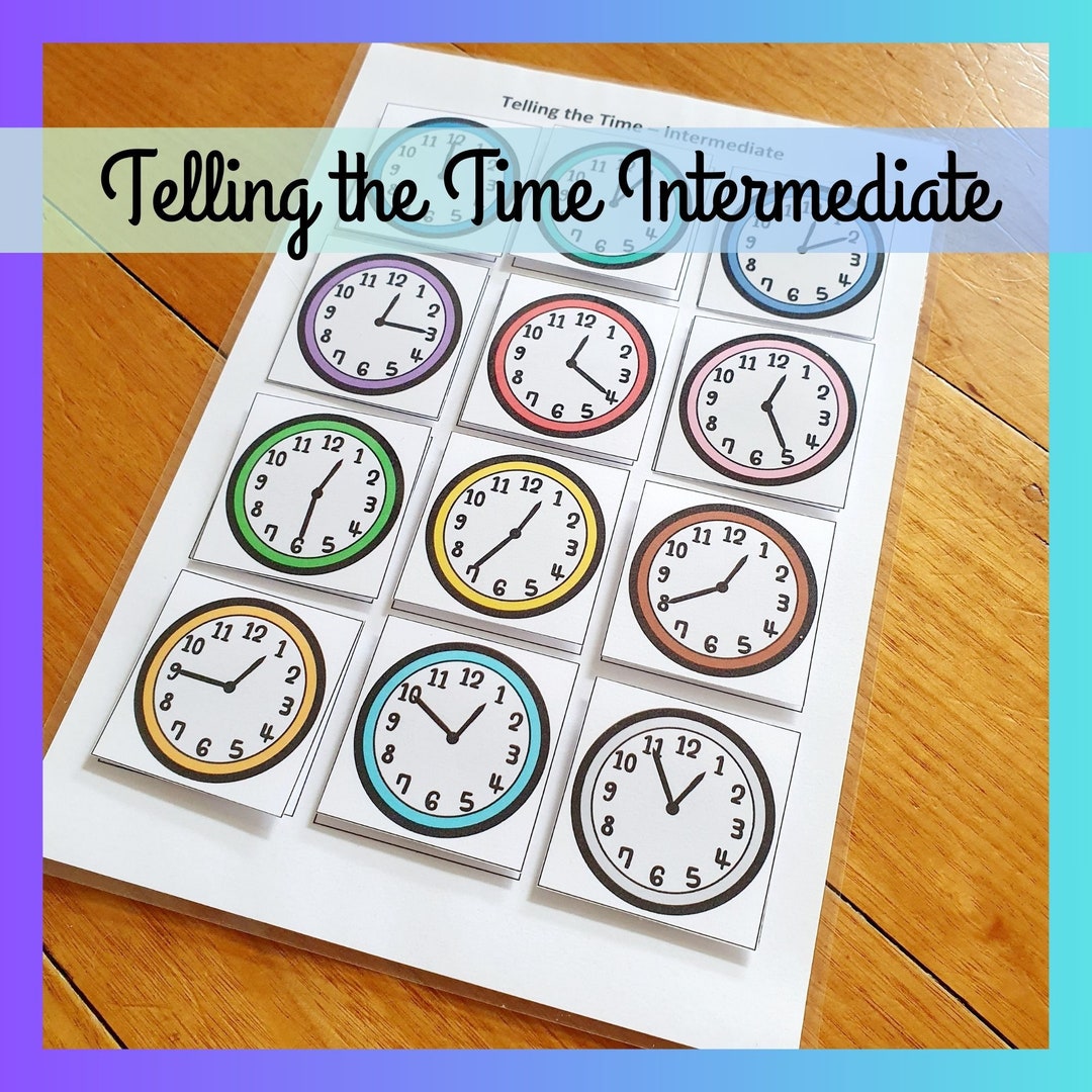 Telling the Time Intermediate Printable, Learning Clock, Busy Book ...