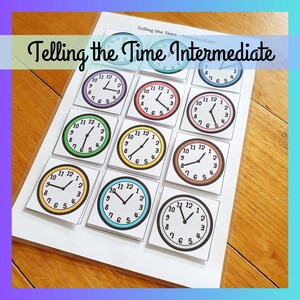 Telling the Time Intermediate Printable, Learning Clock, Busy Book ...