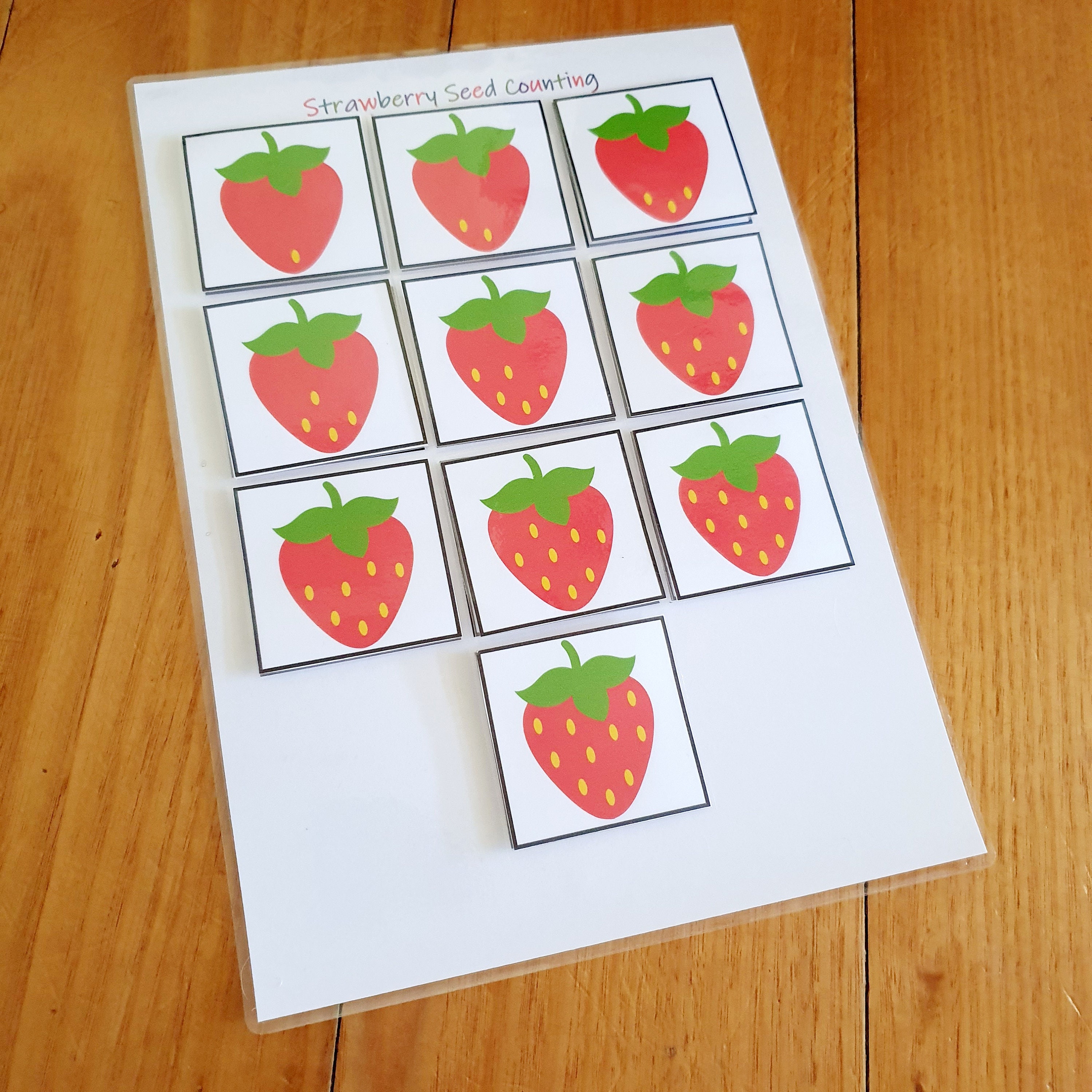 Strawberry Seed Counting Printable, Busy Book, Count 1-10 Numbers Math ...