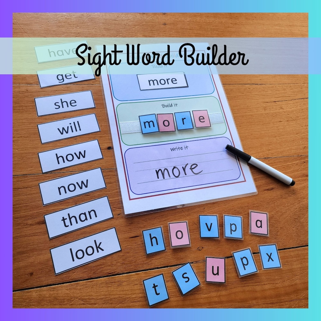 Sight Word Builder, Fry's 100 Sight Words, Reading Literacy Spelling ...