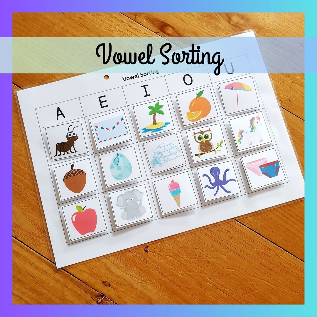 Vowel Sorting Printable, ABC Busy Book, Alphabet Letters Phonics ...