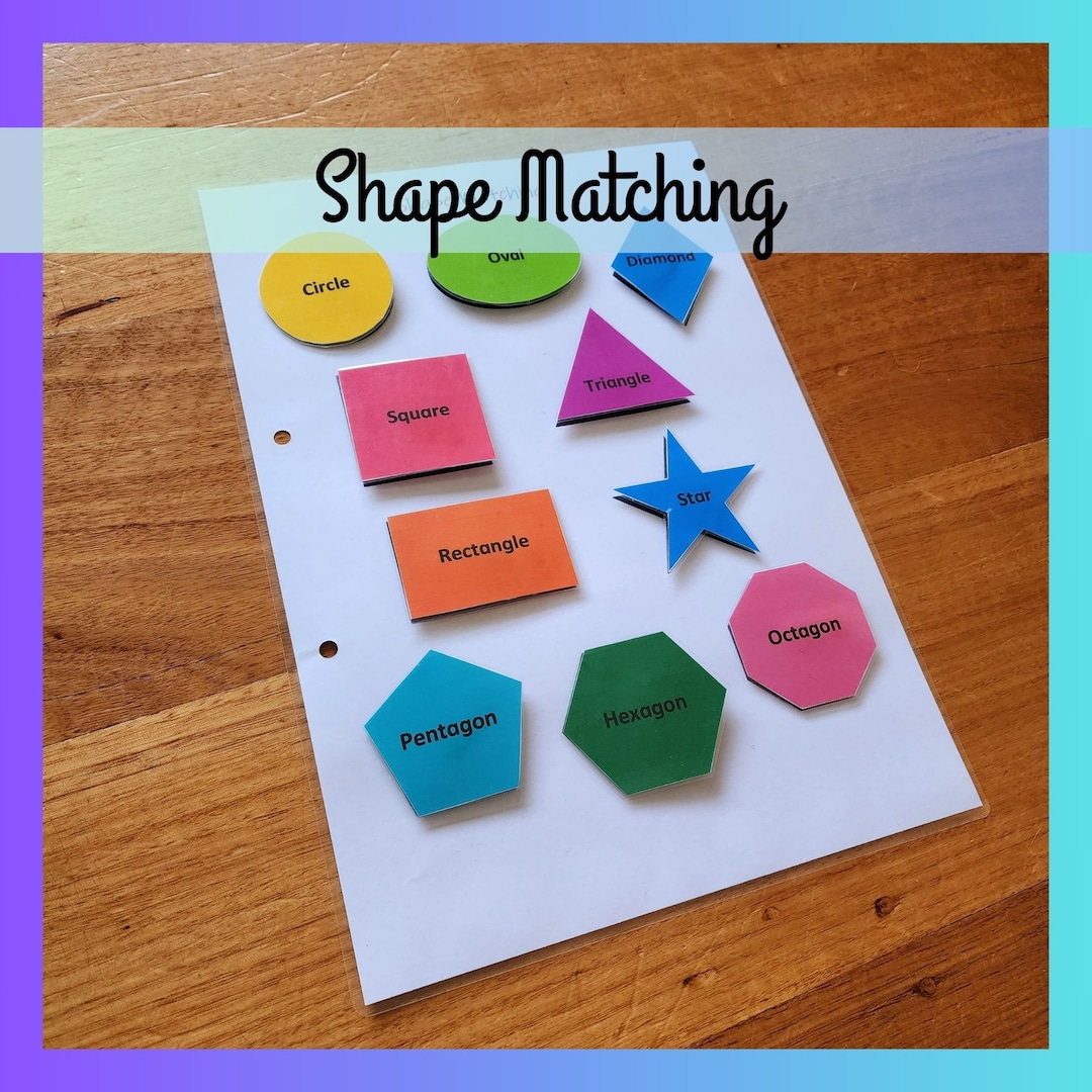 Shape Matching Printable, Match Shapes, Busy Binder, Homeschool Toddler ...