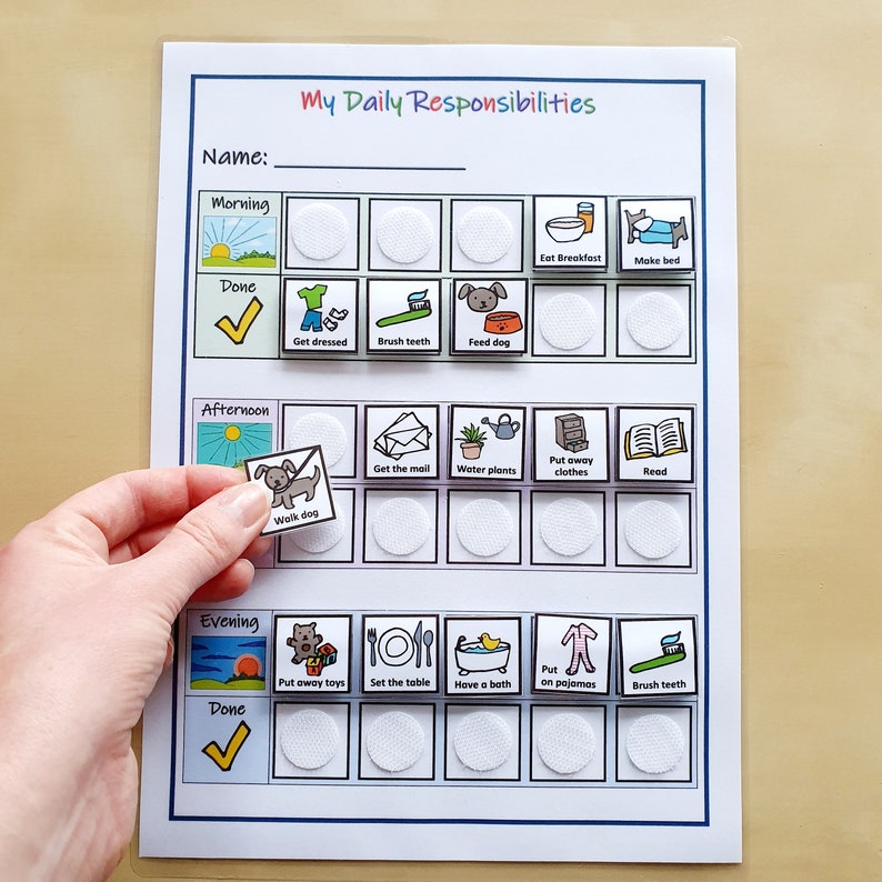 My Daily Responsibilities Printable Chore Chart Routine - Etsy Canada
