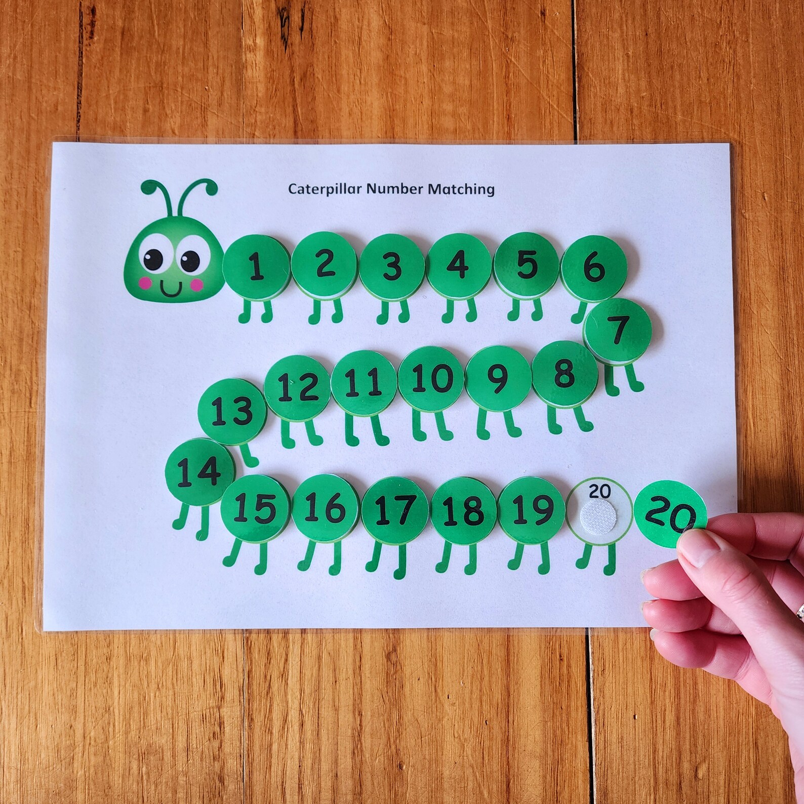 Caterpillar Number Matching Printable, Busy Book, Counting, Homeschool ...