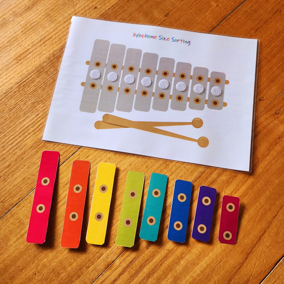 Xylophone Size Sorting Printable: Montessori Homeschool Activity ...