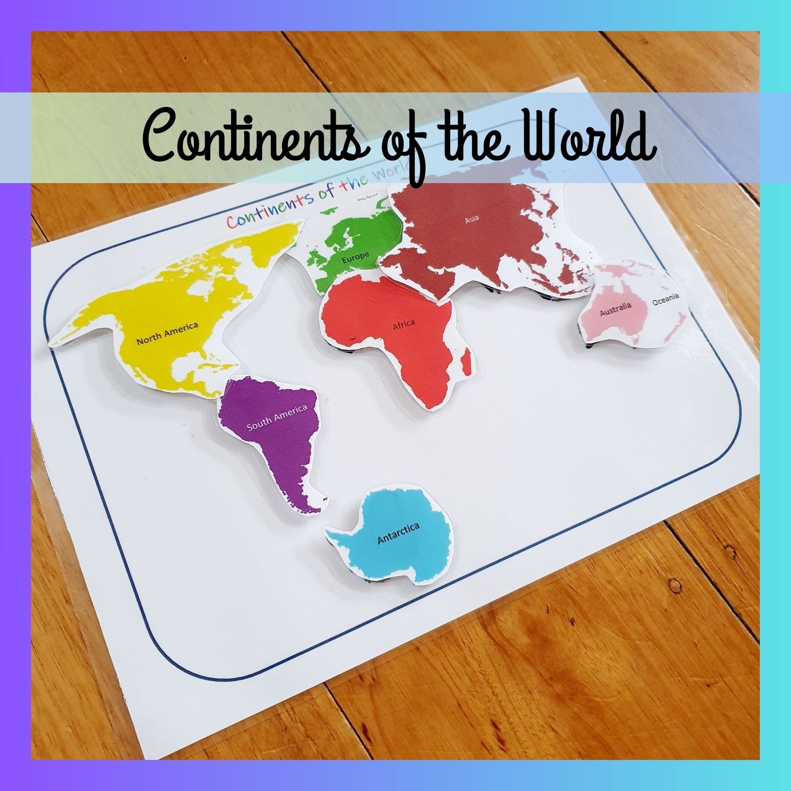 World Map Busy Book: Continents Geography Worksheet (digital Download ...