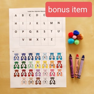 Teddy Bear Alphabet Matching Printable, ABC Worksheet, Homeschool Busy ...
