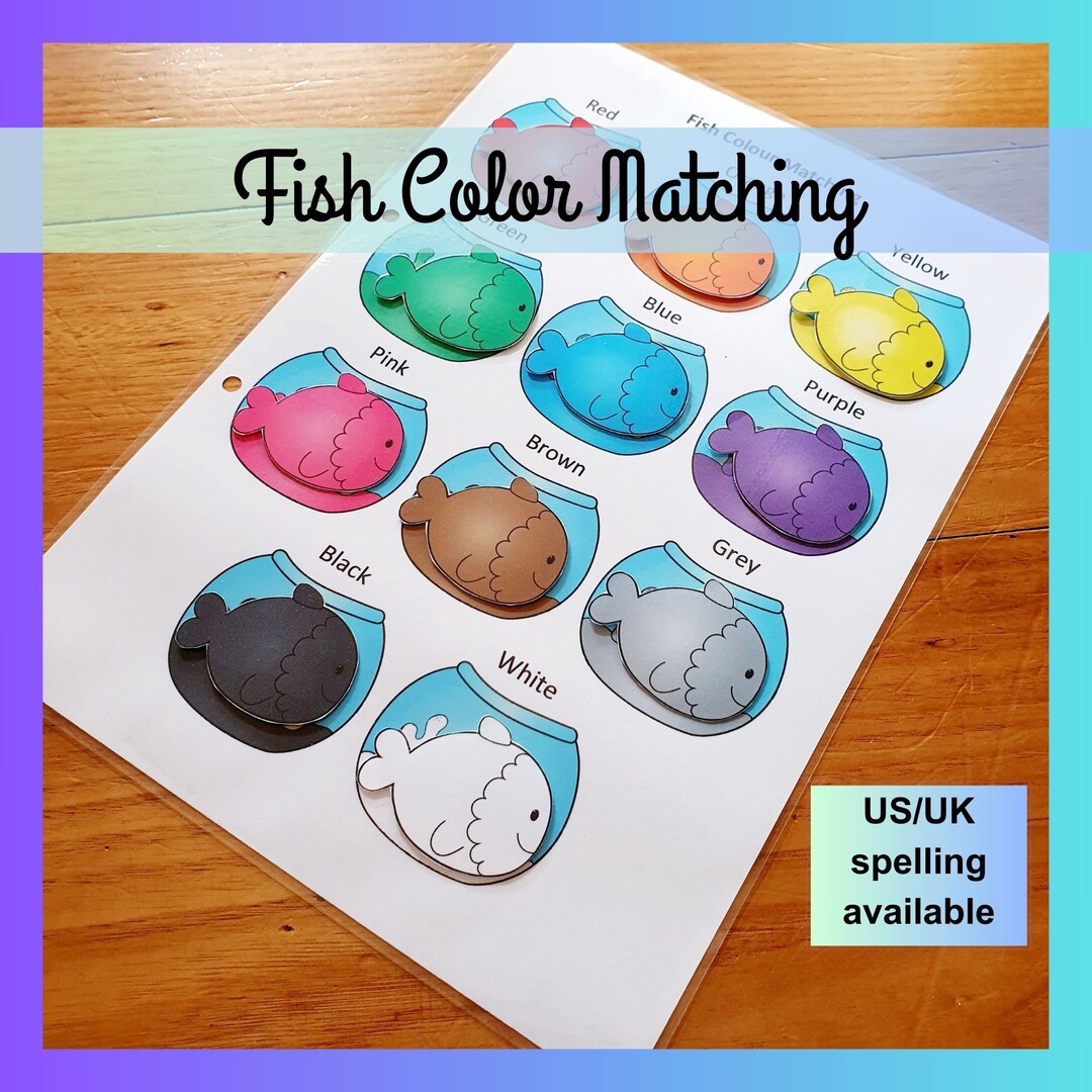 Fish Color Matching, Match Colours Printable, Busy Binder, Homeschool ...