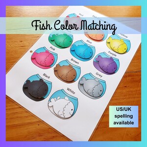 Fish Color Matching, Match Colours Printable, Busy Binder, Homeschool ...