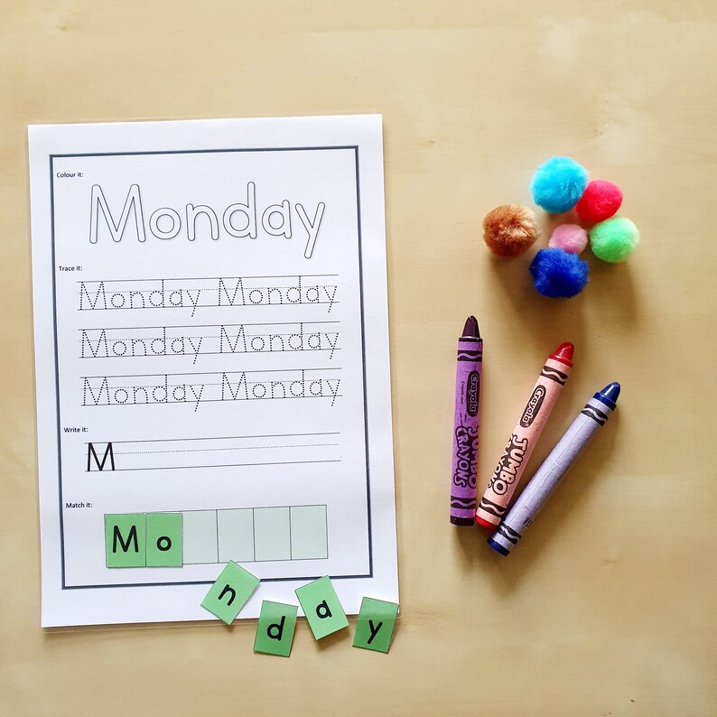 Days of the Week Printable Bundle: Homeschool Activity (digital ...