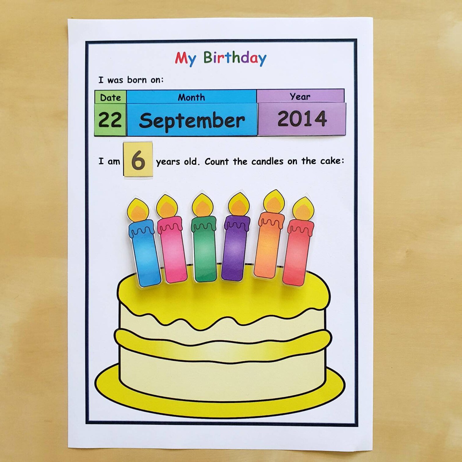 My Birthday Printable Busy Book Page Learn Age and Birth - Etsy