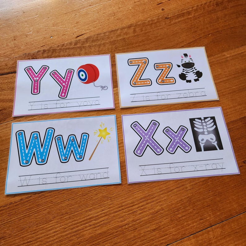 Alphabet Tracing Cards: ABC Handwriting Practice (digital Download) - Etsy