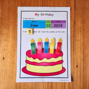 Birthday Busy Book Printable: Learn Date, Month, Year (digital Download ...