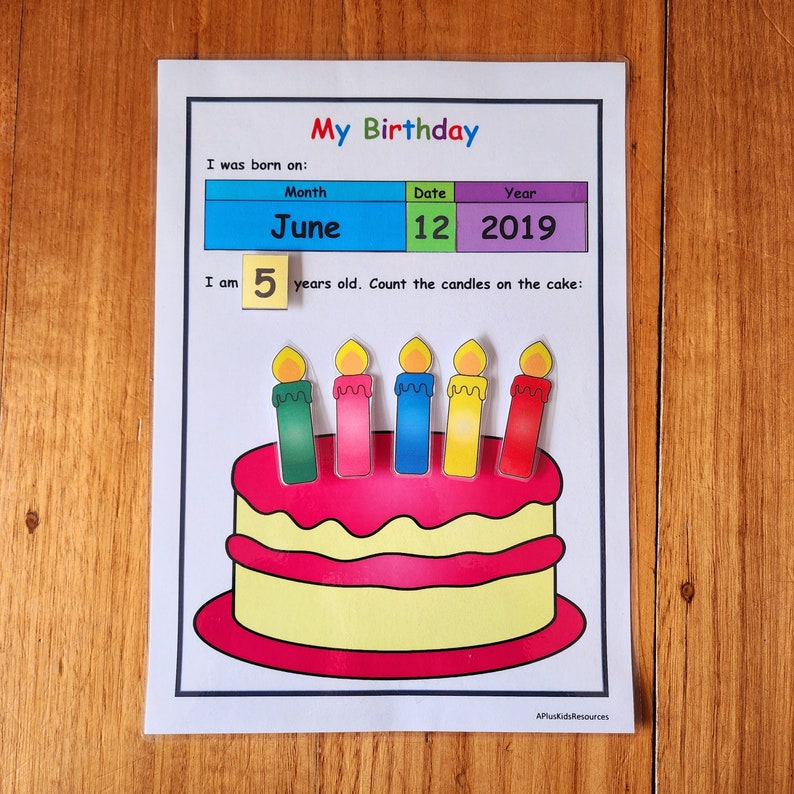 Birthday Busy Book Printable: Learn Date, Month, Year (digital Download ...