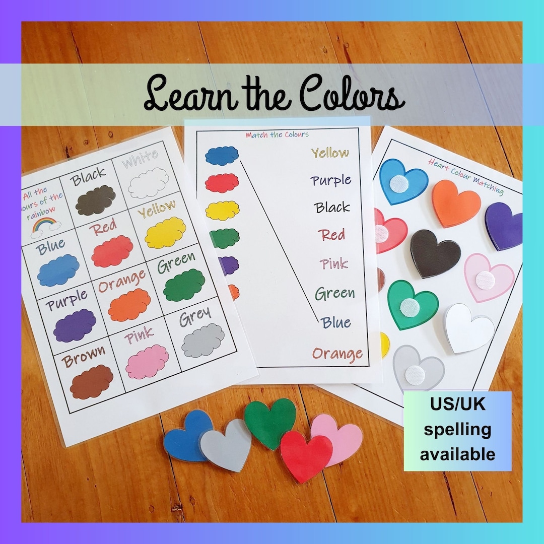 Learn Colors Printable: Color Matching Activity, Homeschool (digital ...