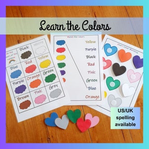 Learn the Colors Printable, Busy Book Colour Matching, Homeschool ...