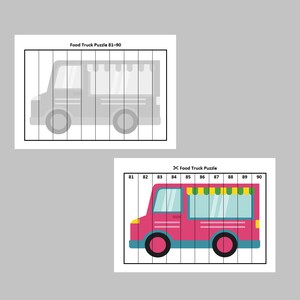 Vehicle Number Puzzles Transport Counting 1 to 100 Matching - Etsy Canada