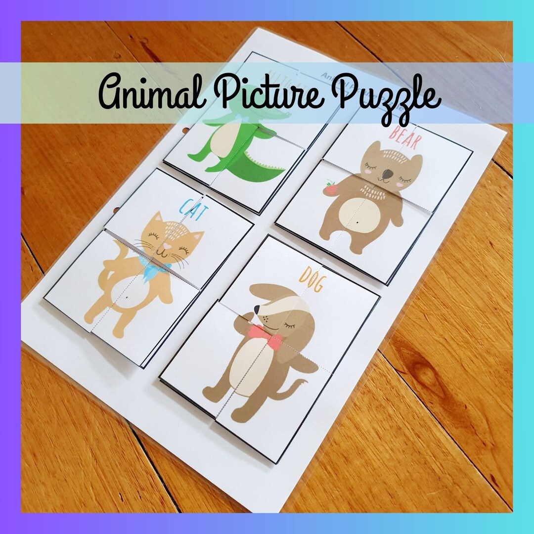Animal Picture Puzzle: Montessori Toddler Activity (digital Download ...