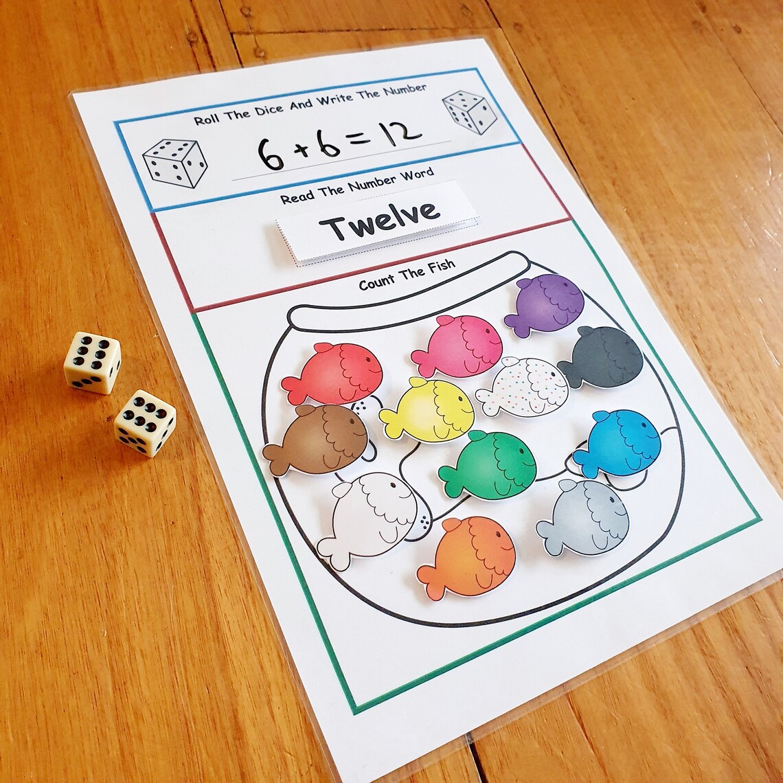 Counting Dice Game Printable Busy Book Page Numbers - Etsy