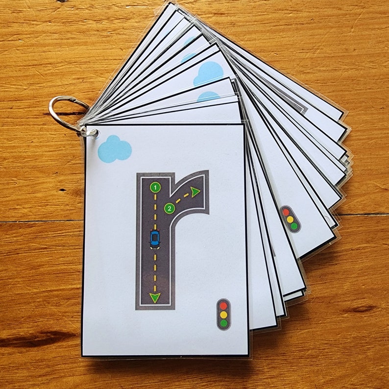 Road Letters Tracing Flashcards: Lowercase Alphabet (digital Download ...
