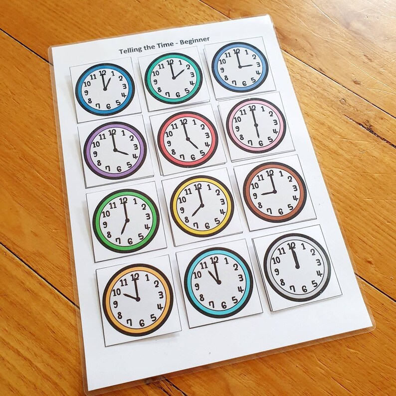 Clock Learning Time Printable: Beginner Homeschool Worksheet (digital ...