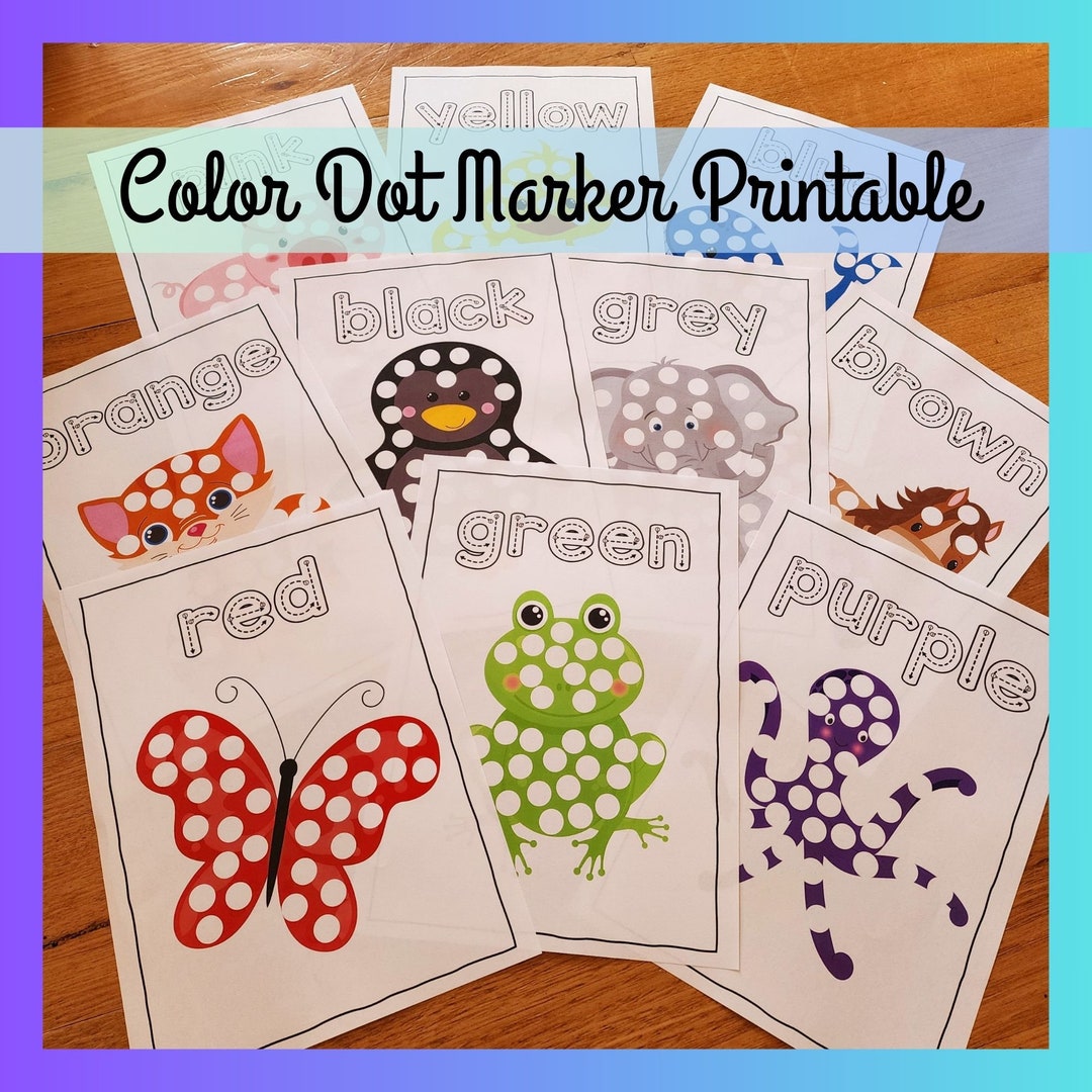 Color Dot Marker Printable, Animal Dot Marker Worksheets, Do-a-dot ...