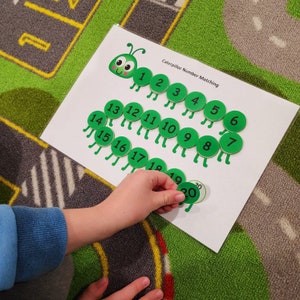 Caterpillar Number Matching Printable, Busy Book, Counting, Homeschool ...