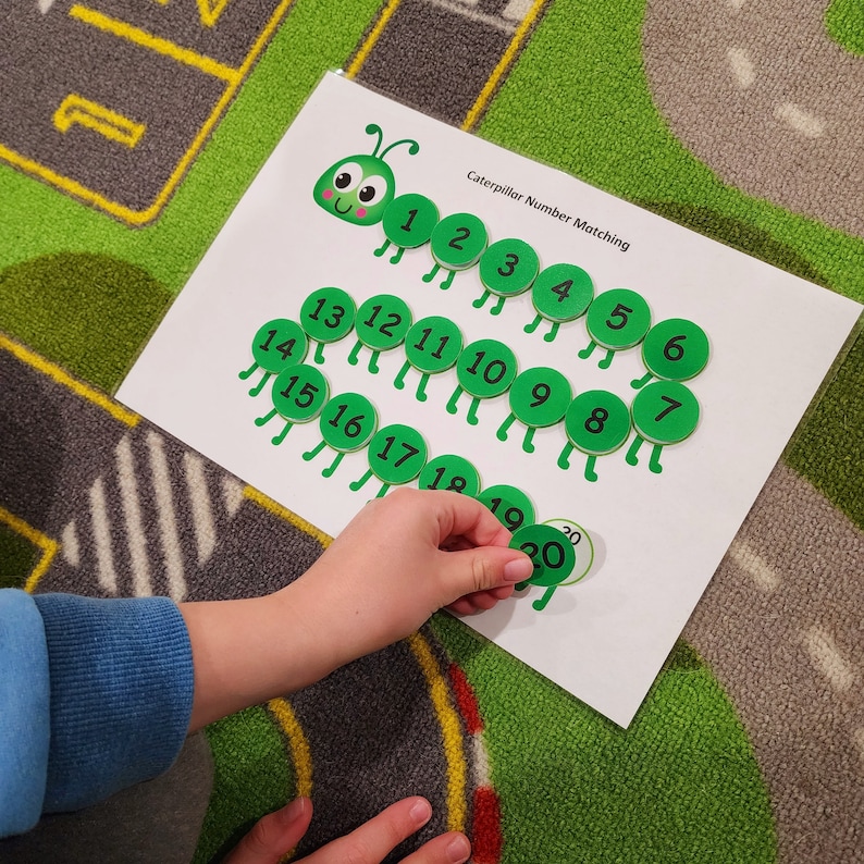 Caterpillar Number Matching Printable: Toddler Counting Activity ...