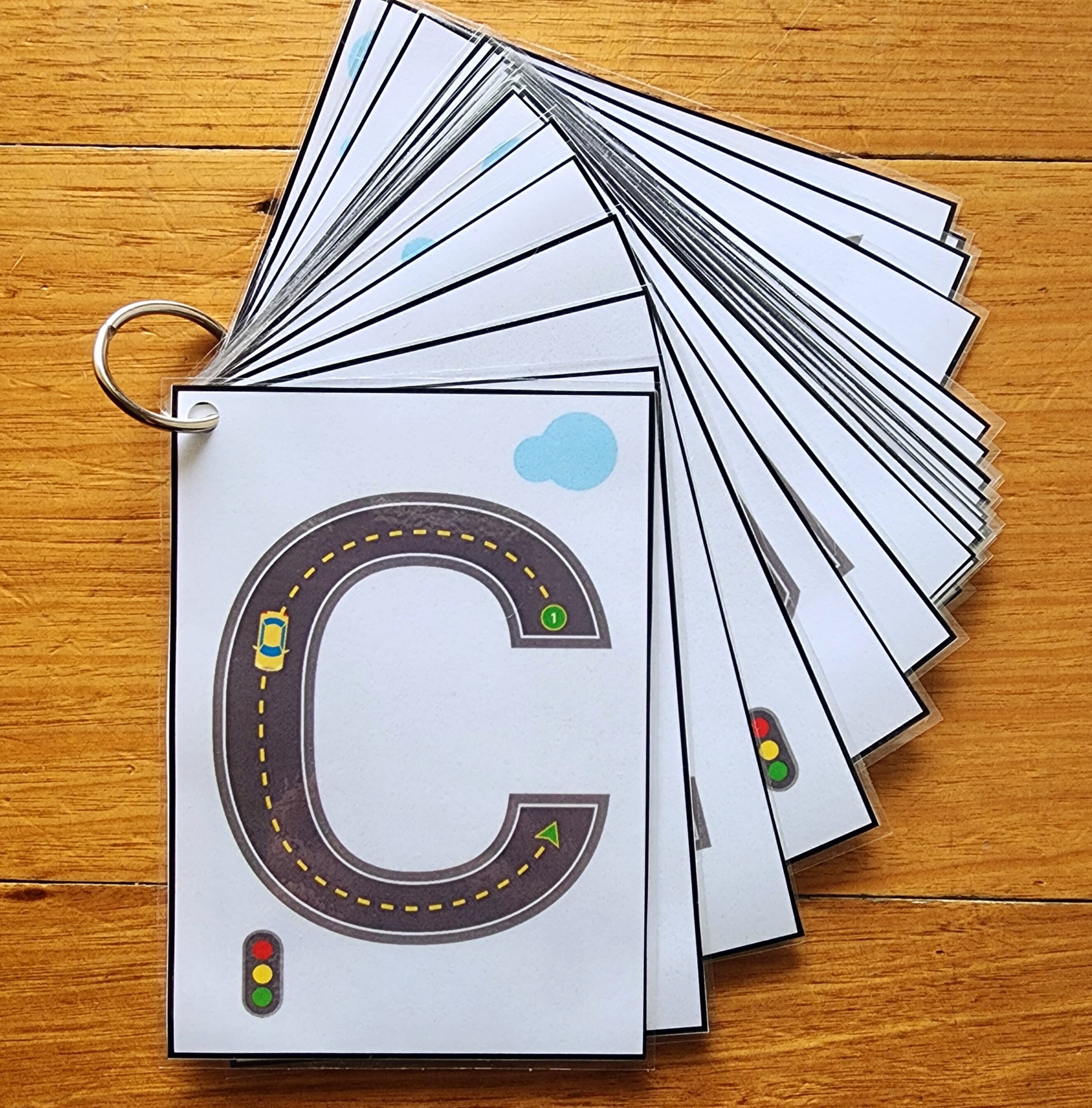 Letter Tracing Flashcards, Upper Case Road Letters, Montessori ...