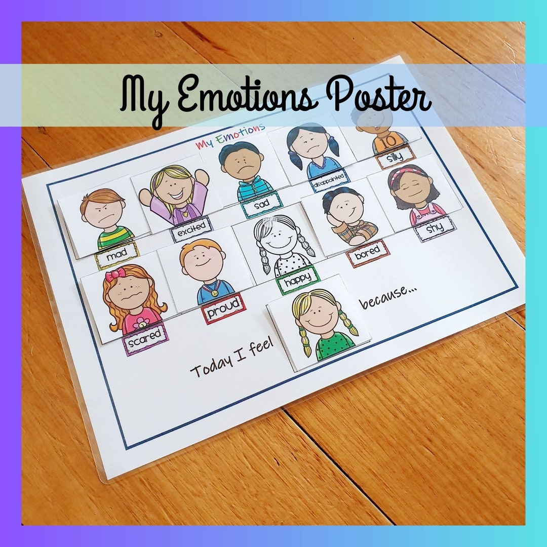 My Emotions Poster, Match Feelings Printable, Busy Book, Homeschool ...