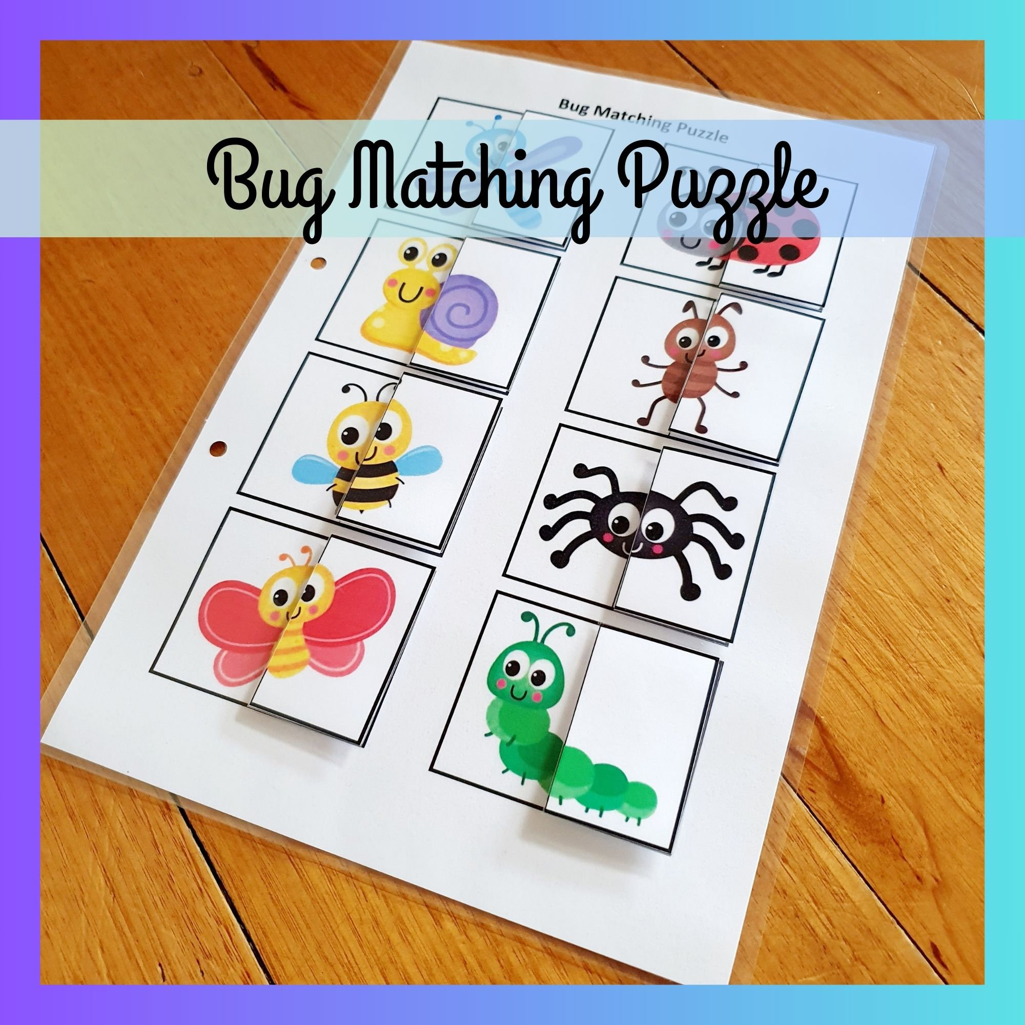 Bug Matching Puzzle, Montessori Homeschool Activity (digital Download ...