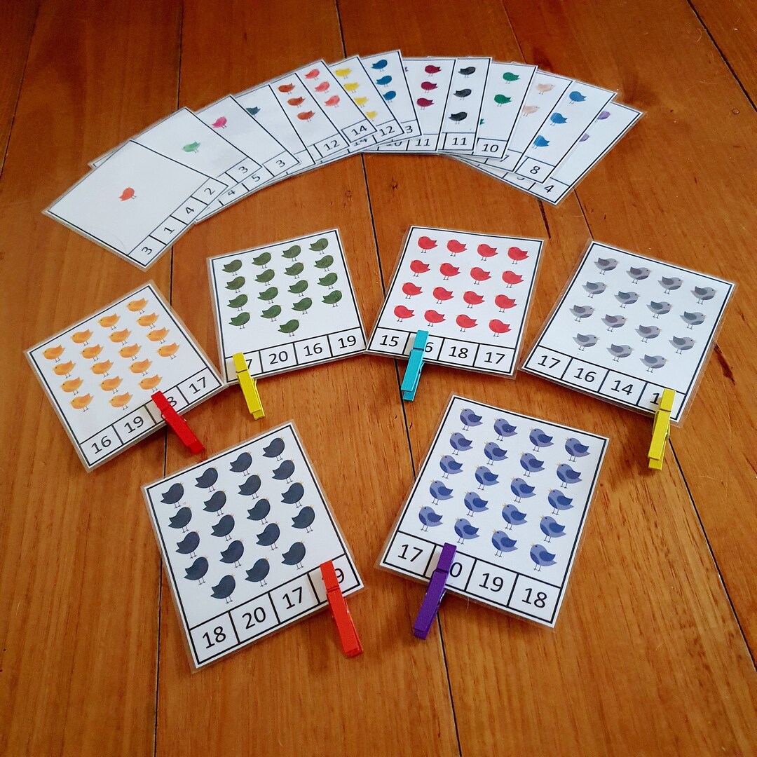 Bird Counting Clip Cards Counting 1 to 20 Numbers Maths - Etsy