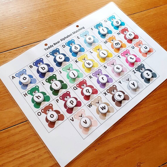 Teddy Bear Alphabet Matching Printable Letters Upper and | Etsy UK