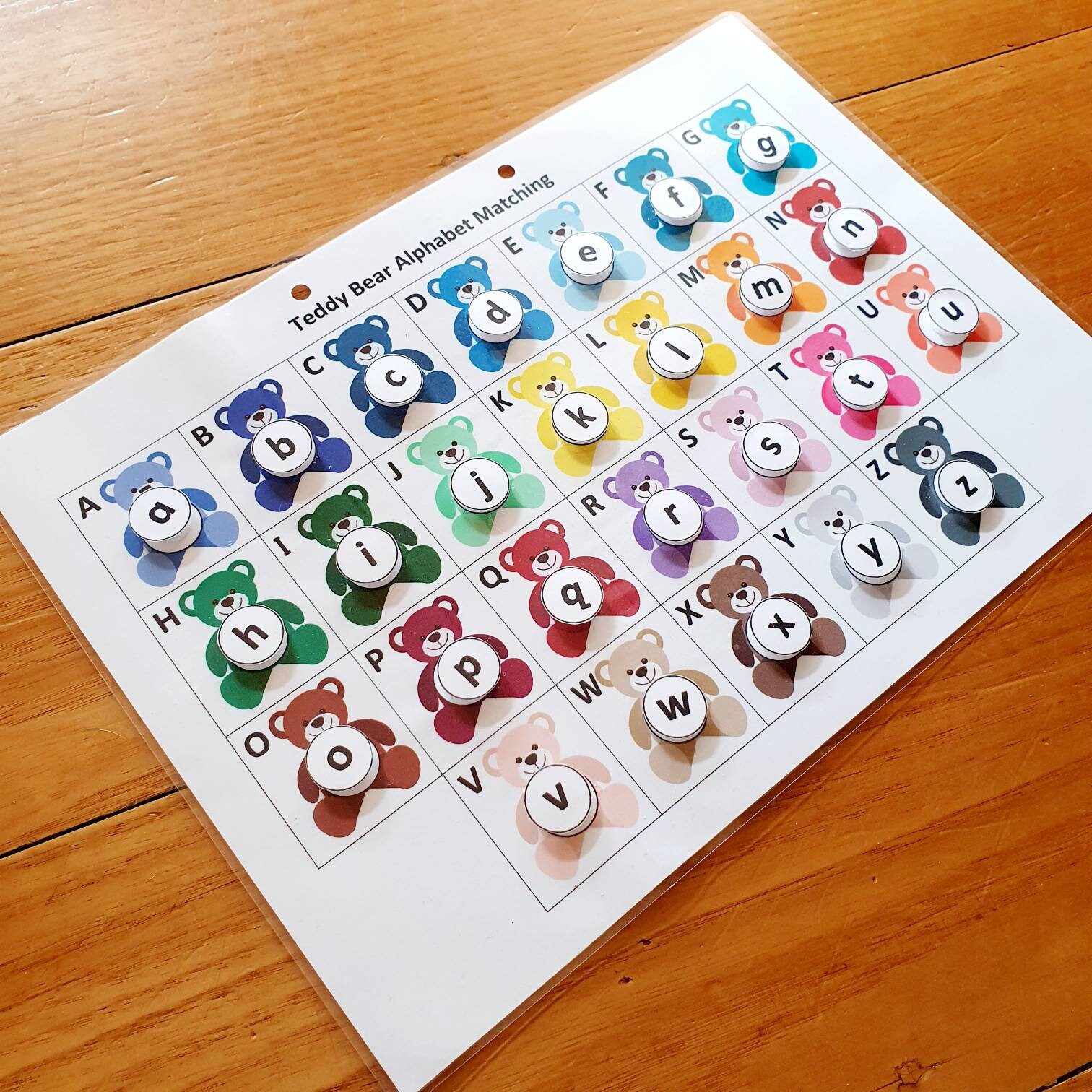 Teddy Bear Alphabet Matching Printable Letters Upper and - Etsy