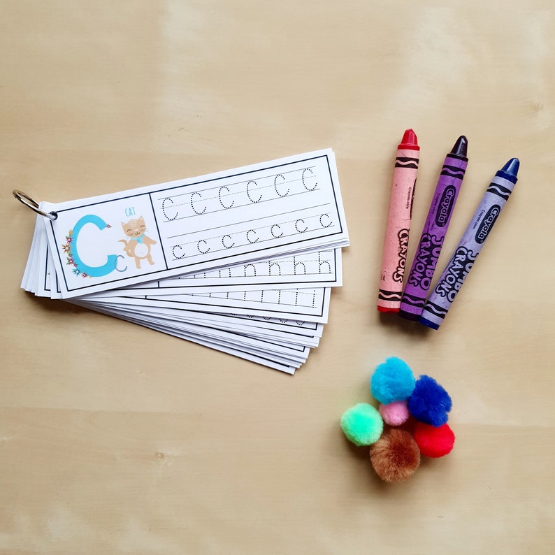 Alphabet Tracing Flashcards: Handwriting Practice, Homeschool (digital ...