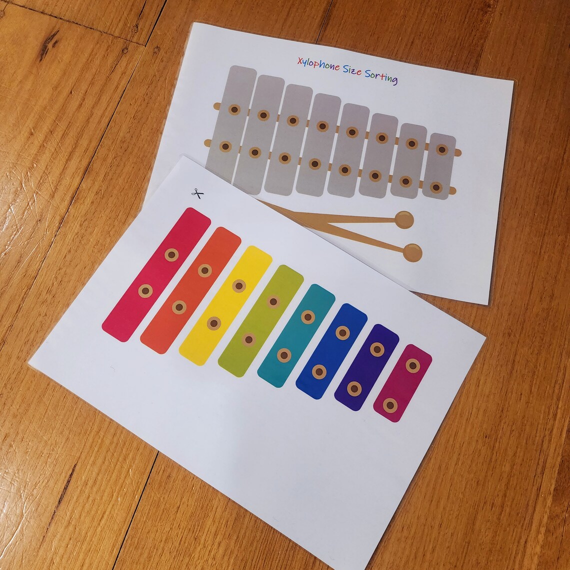 Xylophone Size Sorting Printable: Montessori Homeschool Activity ...