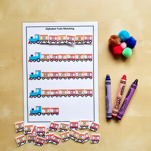 Alphabet Train Matching, Busy Book Printable, Alphabet Literacy ...