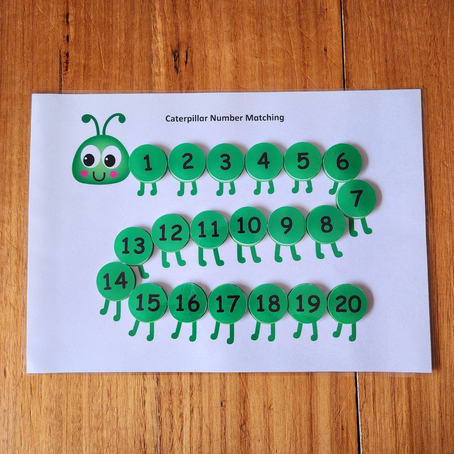 Caterpillar Number Matching Printable, Busy Book, Counting, Homeschool ...