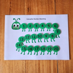 Caterpillar Number Matching Printable: Toddler Counting Activity ...