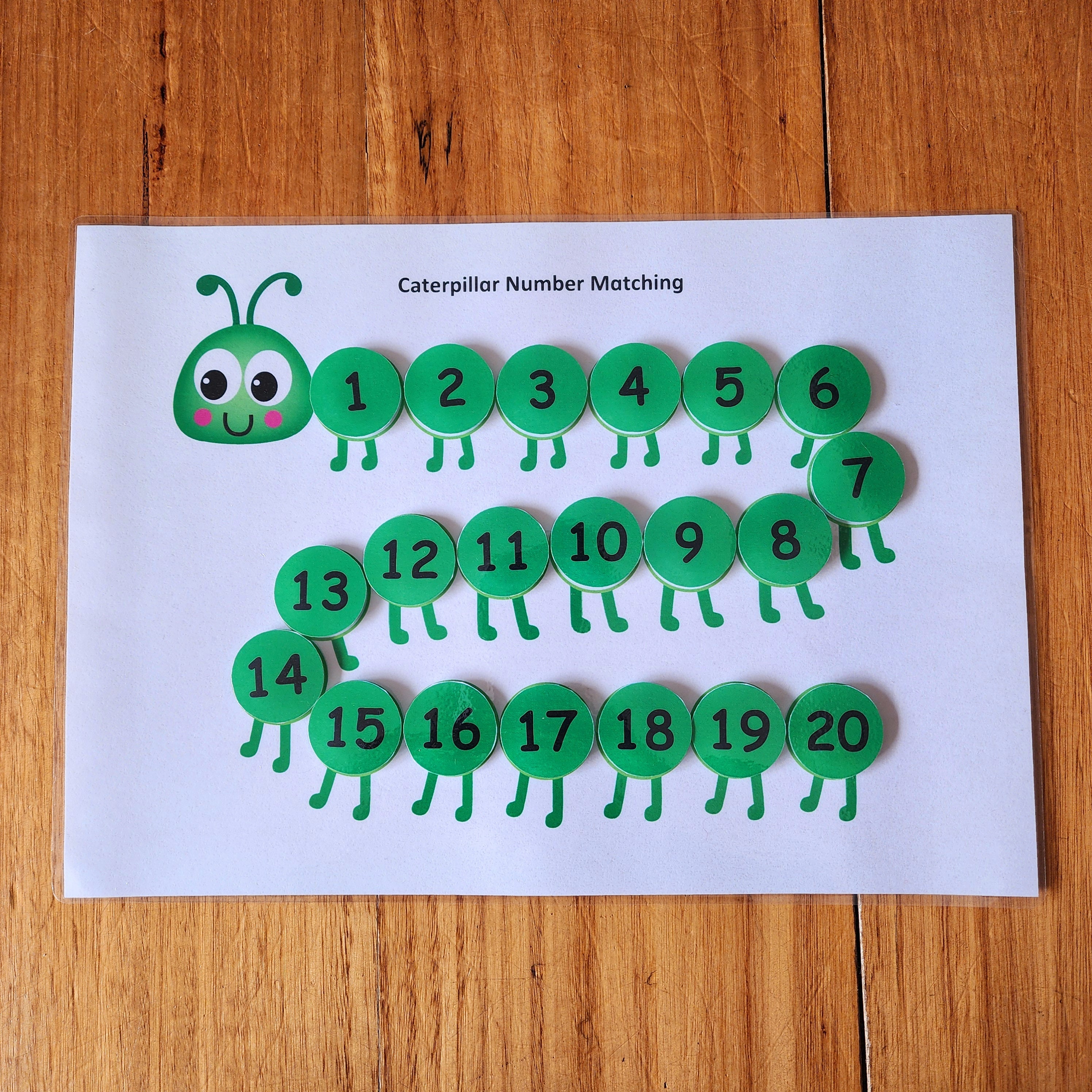 Caterpillar Number Matching Printable, Busy Book, Counting, Homeschool ...