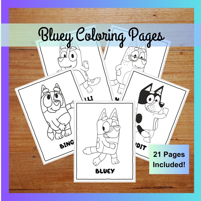 Bluey Worksheet Download - Etsy