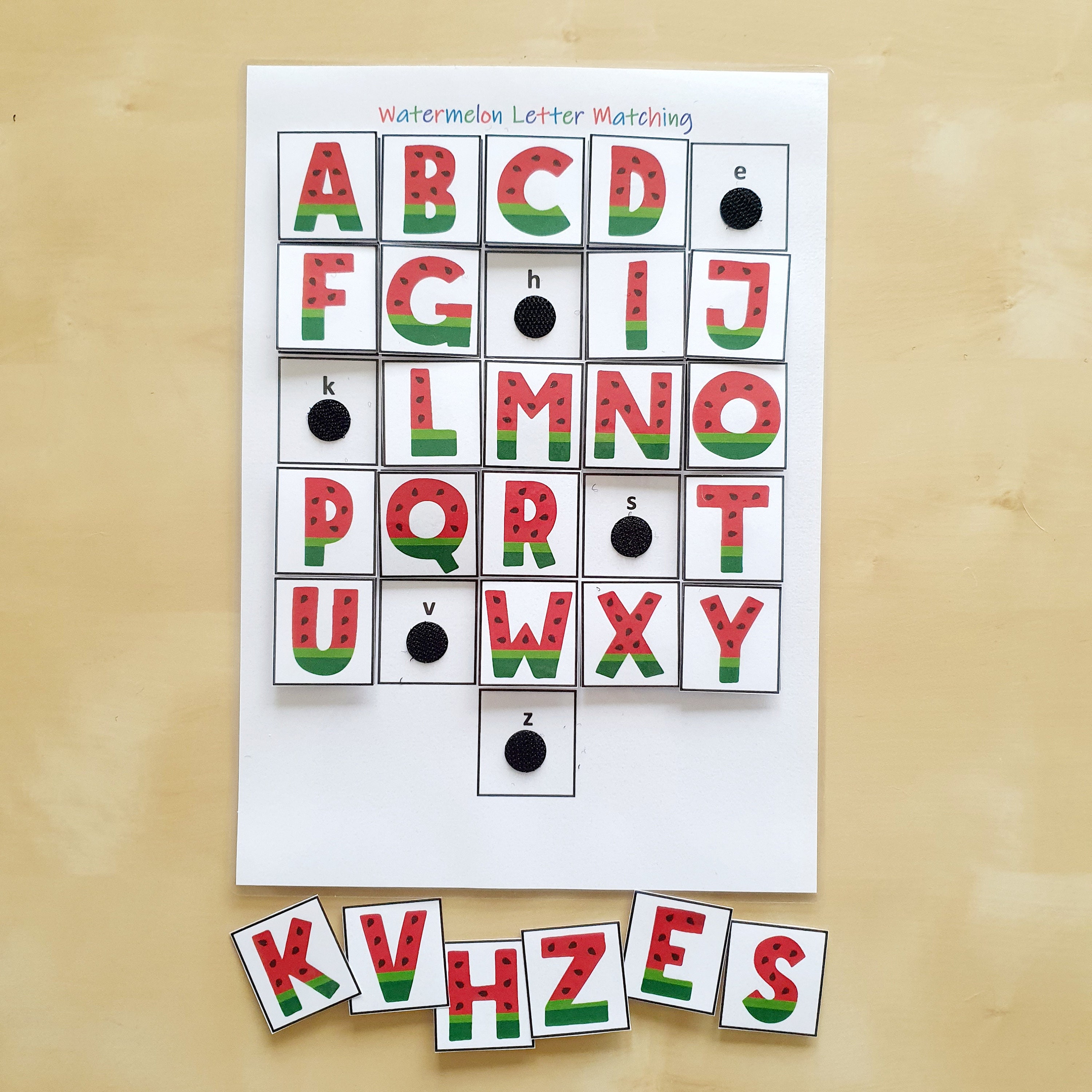 Watermelon Matching Set Letter Matching Number Matching - Etsy