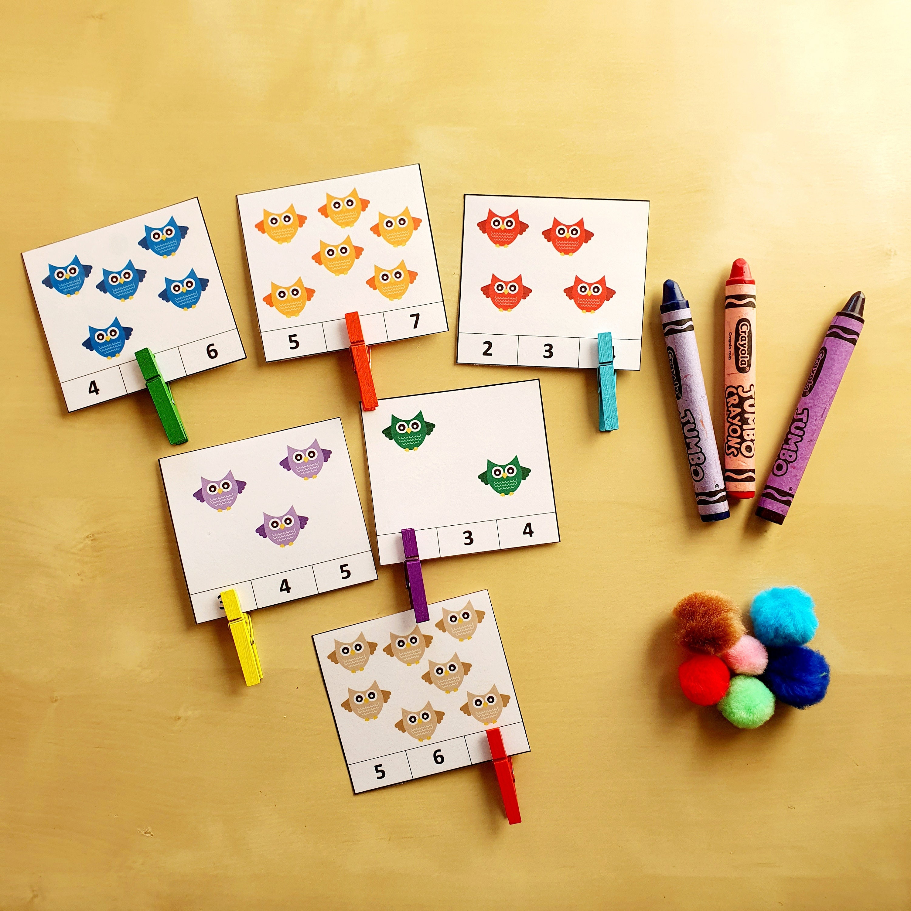 Count and Clip Cards, Montessori Worksheet, Busy Binder Printable ...