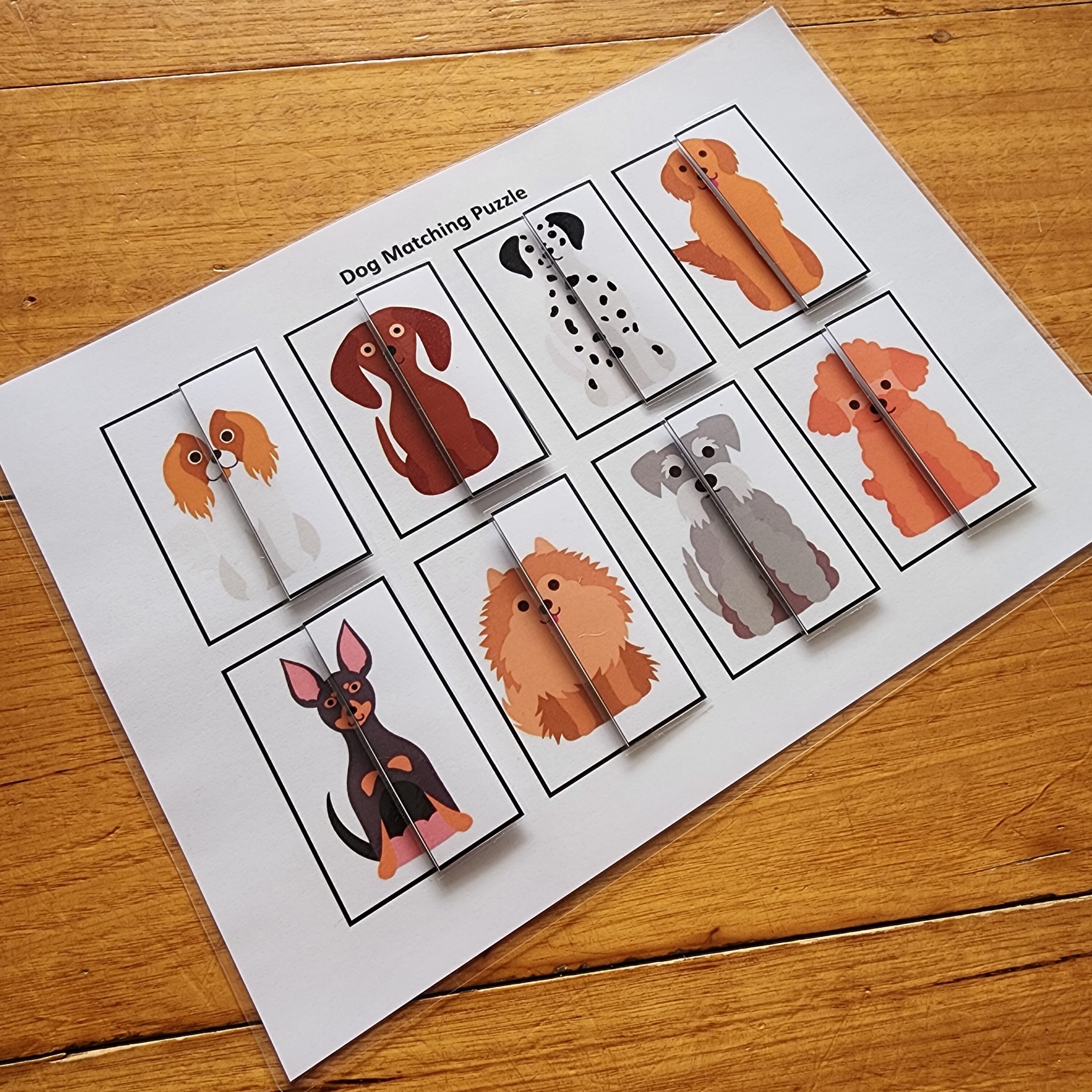 Dog Matching Puzzle Printable, Busy Book, Montessori Homeschool ...