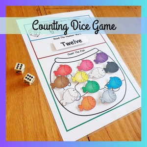 Counting Dice Game Printable: Numbers Addition Worksheet (digital ...