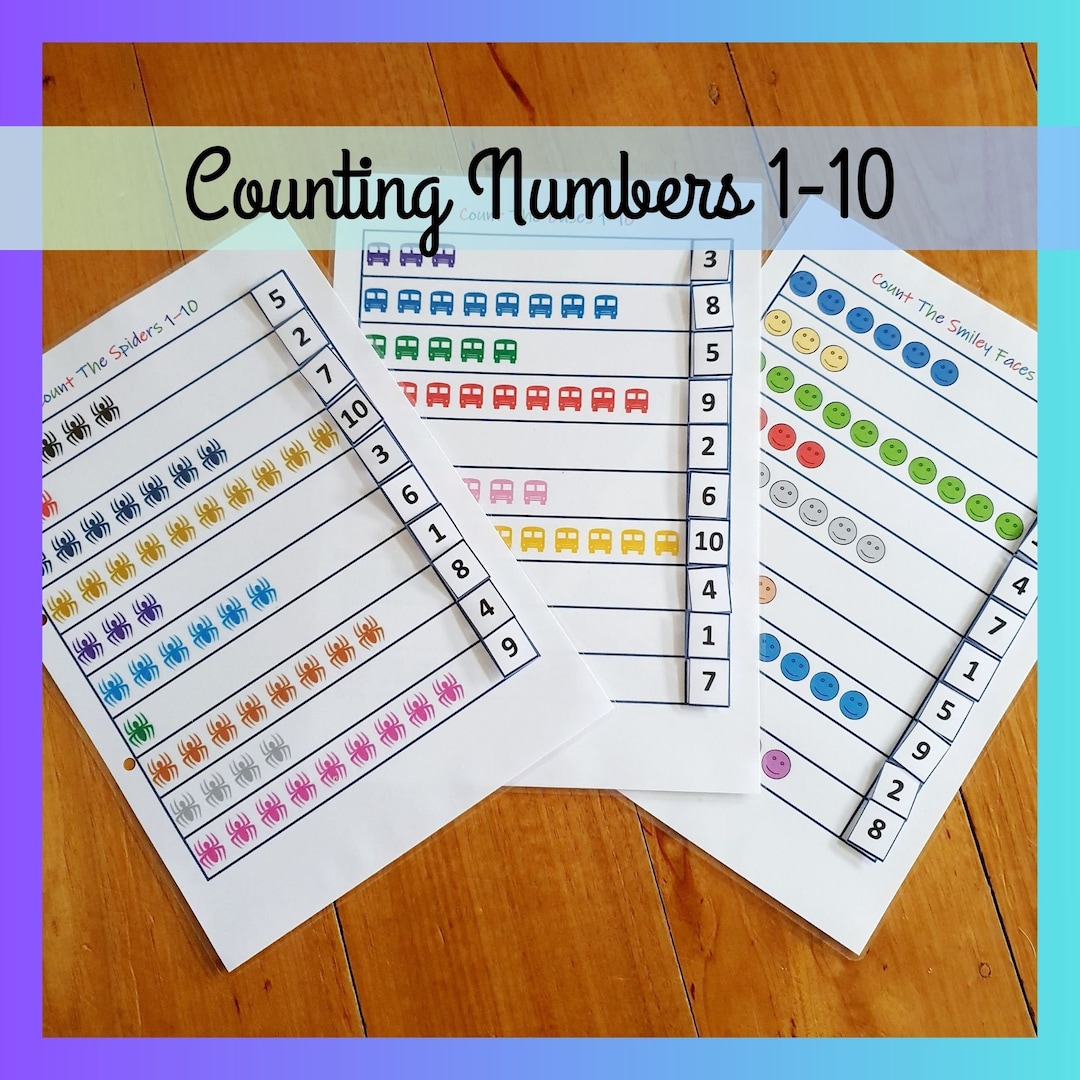 Counting Numbers 1-10 Printable, Busy Book, Montessori Homeschool ...