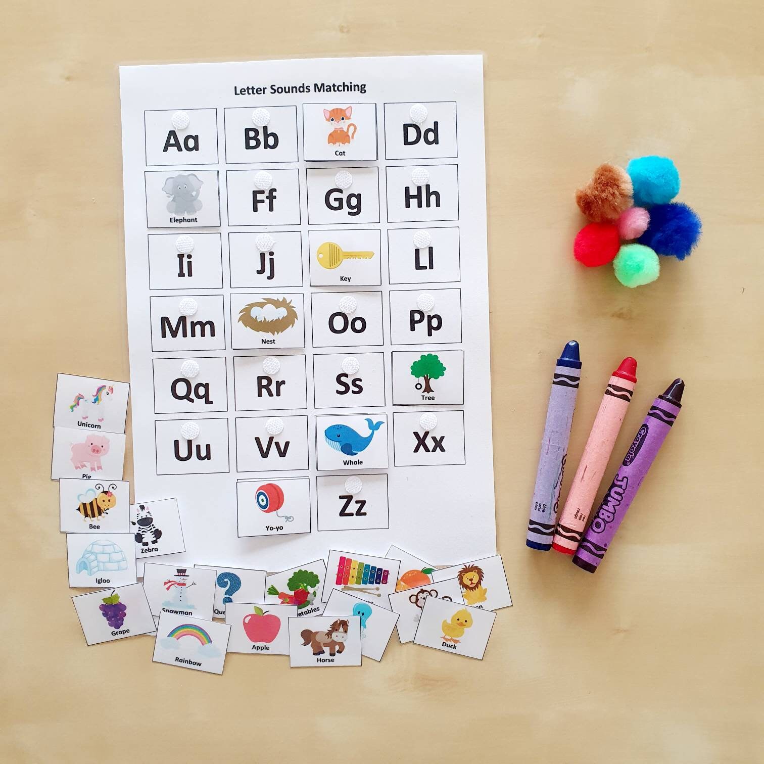 Letter Sounds Matching Printable: Alphabet Phonics Activity (digital ...