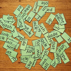 Word Family Matching Cards, Homeschool Printable, Chunks Blends Phonics ...